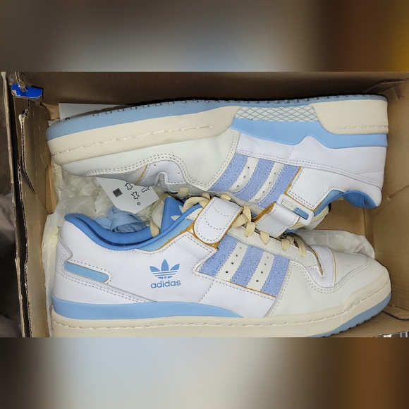 adidas | Shoes | Adidas White And Blue Sneakers With Box | Poshmark